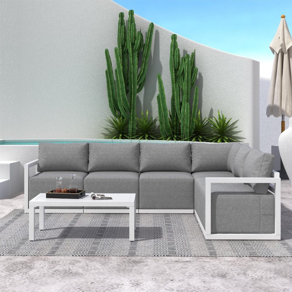 Alfresco Contemporary All-Weather Lounge Set – Charcoal Grey | V264-OTF ...