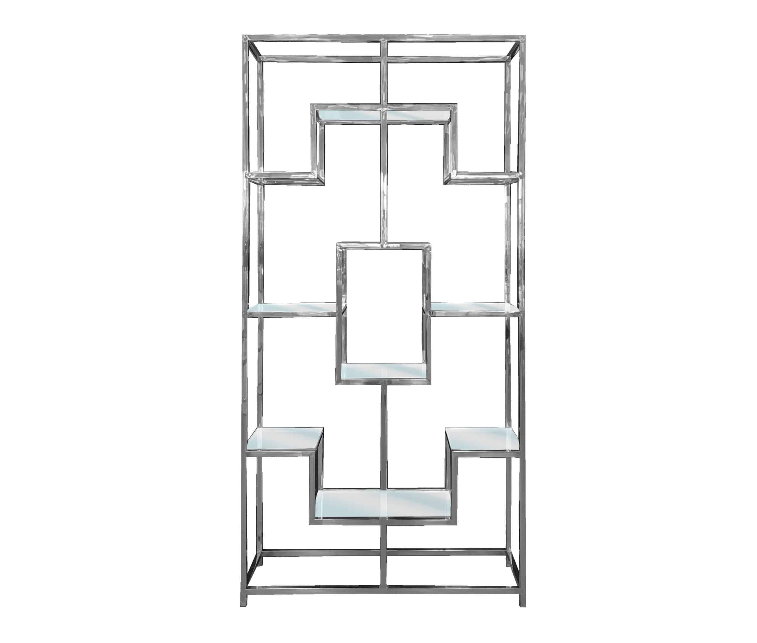 Nelson Bookcase / Shelving - Silver | OZZY DECOR