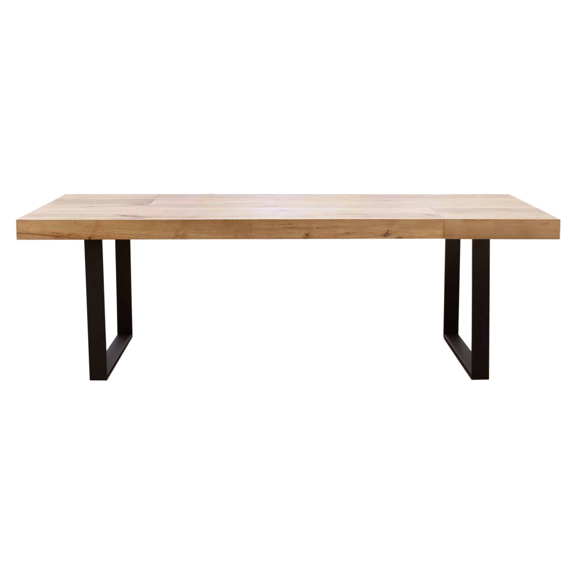 Ethan Dining Table 240cm Veneer Solid Oak Top Metal Leg - Natural ...