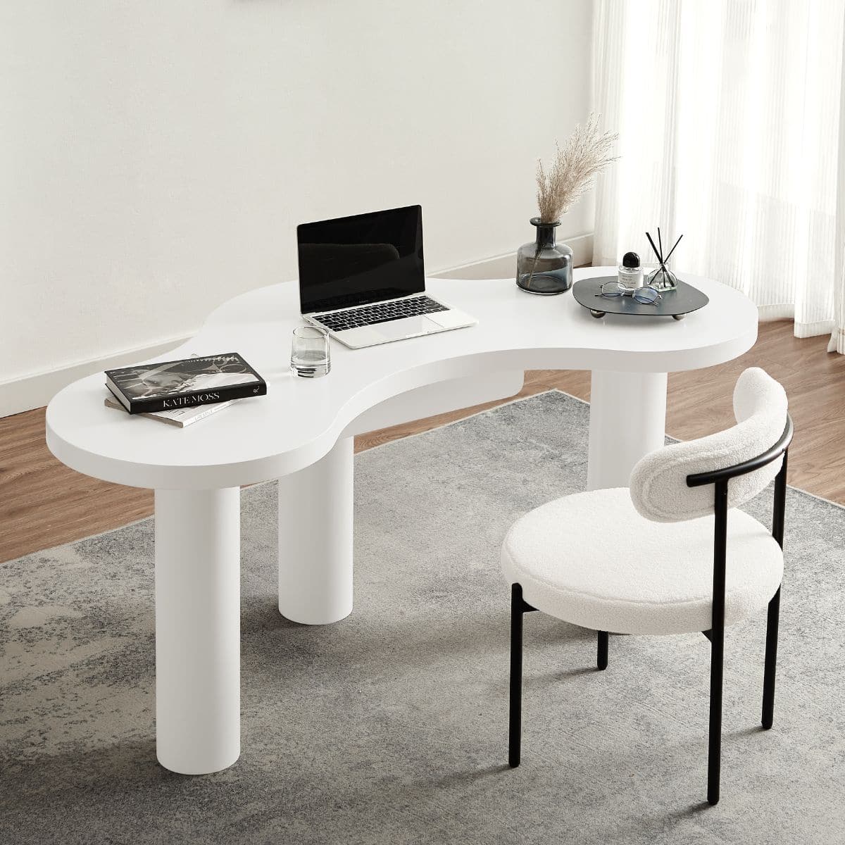 Aurora White Office Desk | OZZY DECOR