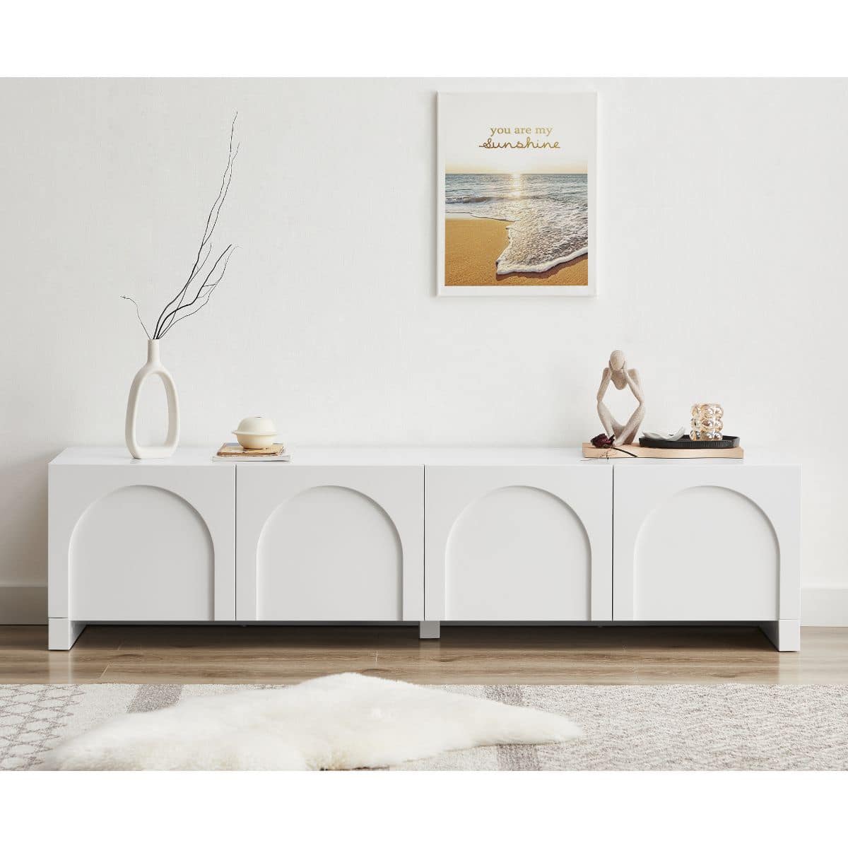 Dome White TV Unit | OZZY DECOR